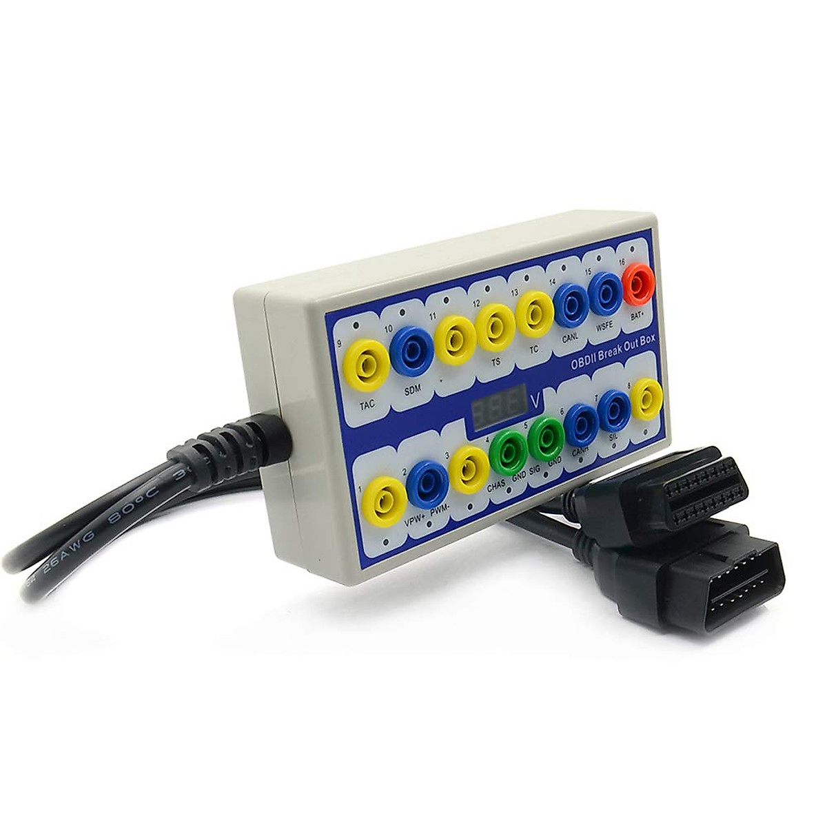 OBD 2 Breakout Box - OBD 2 Protocol Detector Tester Auto Car Tools Diagnostic Connector Breakout Box Detector Repair with Connection Cable