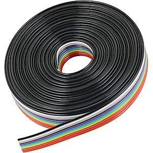 risingsaplings 10P 9.8FT 3 Meters 10 Wire Rainbow Ribbon Cable 1.27mm Pitch for 2.54mm Connectors 9.8 Feet IDC Flat Ribbon Cable Wire