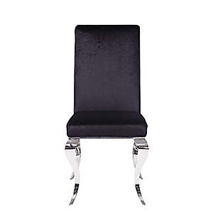 ACME Fabiola Side Chair (Set-2) - - Fabric & Stainless Steel