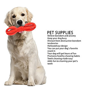 2Pcs Rubber Dog Chew Toy, 1.2x4.7in Interactive Fetch Dog Toy Hollow Dumbbell Toy Tough Puppy Teething Toys for Small Medium Large Dogs