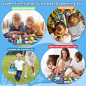 khlerox Busy Board Montessori Toy for Toddlers, Educational Learning Activity Sensory Board, Developing Sensory Toy for Fine Motor Skills, Travel Toy for Plane Car, Gift for Boys Girls