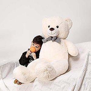 SNOWOLF 1.2M Giant Teddy Bear Plush Toy 4ft Big Cuddly Stuffed Animals Doll Gift for Valentines Kids Girlfriend (Ice Cream, 47 in/120cm)