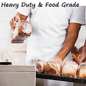 Large Bread Bags with Ties, 8 x 4 x 18", 50 Pack, Clear, Reusable, Bulk Bread Bags for Homemade Bread, Plastic Bakery Bags, Clear Bread Loaf Packing Bags