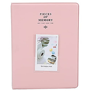 3in 128 Pockets Universal Photo Album Business Card Holder for Mini (Pink)