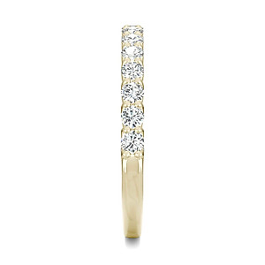 14K Yellow Gold Moissanite by Charles & Colvard 2mm Round Wedding Band-size 7 0.45cttw DEW by Charles & Colvard