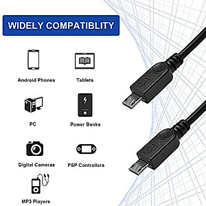 UCEC Dual Micro USB Splitter Charge Cable Power up to Two Micro USB Devices at Once from a Single USB Port (1pack)