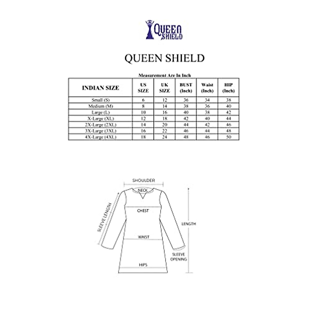 QUEEN SHIELD Women's Chikan-Kari Kurta (White)(2X-Large)(44#White#1010)