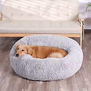 HACHIKITTY Dog Beds Calming Donut Cuddler, Puppy Dog Beds Large Dogs, Indoor Dog Calming Beds XLarge,36''