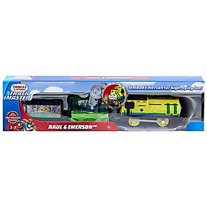 Thomas & Friends TrackMaster Raul & Emerson, motorized train with removable toy plane for toddlers and preschoolers ages 3 years & older