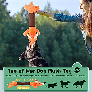 Zuykjeagle Dog Toys for Large Dogs – Interactive Plush Chew Toys with Crinkle Paper for Tug-of-War, Suitable for Small, Medium, and Large Breeds (Fox)