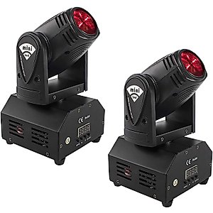 SHEHDS Moving Head Lights Mini LED 10W RGBW 4in1 Beam/Strobe Stage Lights Professional 11/13 DMX Channels Sound Activated DJ Lights for Disco Club Party Dance Wedding Bar - 2 Pack