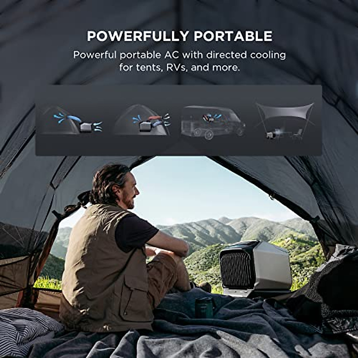 EF ECOFLOW Wave 2 Portable Air Conditioner with Add-on Battery, Air Conditioning Unit with Heat, Air Portable AC for Outdoor Tent Camping/RVs or Home Use