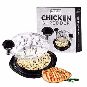 Chicken Shredder Tool Twist Large -Effortless Meat Shredder with Transparent Lid |Versatile Meat Grinder & Slicer for Chicken, Beef, Pork- Heat Resistant Chicken Shredder with Ergonomic Handle (Black)