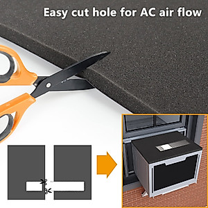 Powrocket Window Air Conditioner Drip Cushion,24" x 17" x 3/4" Removable Foam Cushion with Easy Installation Magnetic Back for Window AC Units