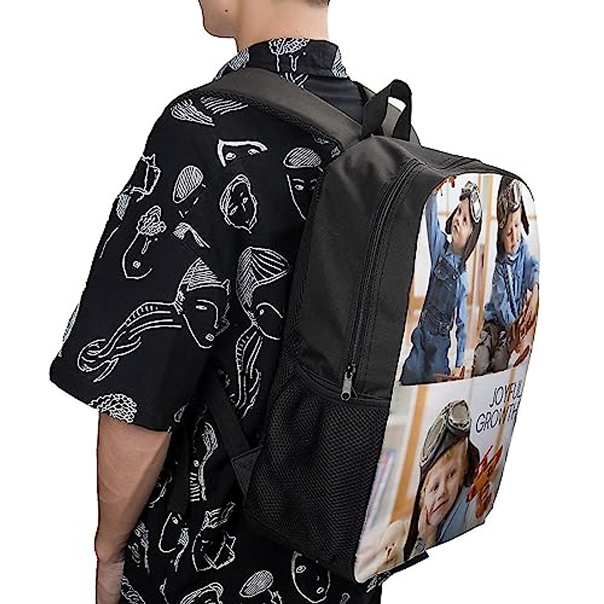 Custom Personalized Backpack Customize Image Photo Text Name Logo Laptop Bag Causul Daypack (3 Photos)