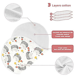 vvfelixl Baby Burp Cloths Hedgehog Apple Baby Newborn Cotton Burping Cloths Set Baby Washcloths 4 Pack