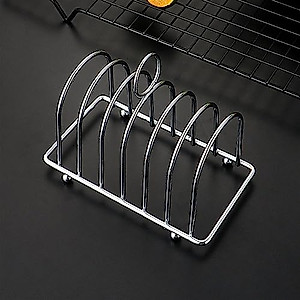 SOOVI Pot Lid Holder Toast Rack Slices Toast Bread Rack Holder Loop Carry Handle Non-Stick Stainless Steel Slots Bread Storage Shelf Kitchen Supply