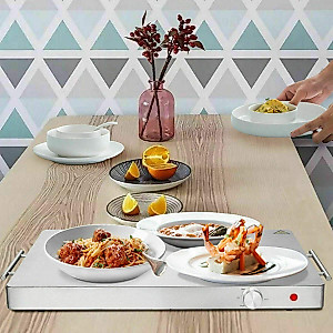 Adumly Electric Warming Tray Food Dish Warmer Stainless Steel Hot Plate Buffet Tabletop
