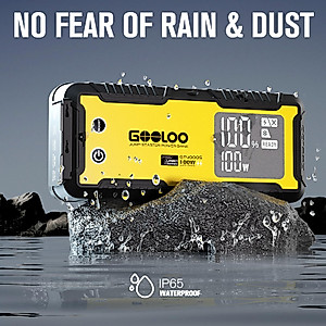 GOOLOO GT4000S Jump Starter 4000A Car Jumper Starter (Up to 10L Diesel 12L Gas Engines), 100W Fast-Charging Lithium Jump Box, SuperSafe Portable Car Battery Charger Power Bank for 12V Vehicles, Yellow