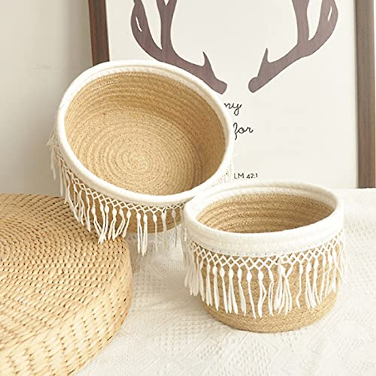 Cotton Line Makeup Storage Basket No Sharp Corners Large Capacity Small Debris Box