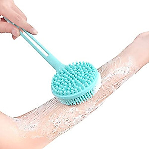INGVY Dry Brushing Body Brush Bath Back Body Bath Shower Silicone Scrubber Brushes with Handle Exfoliating Scrub Skin Massager Exfoliation Bathroom Brush