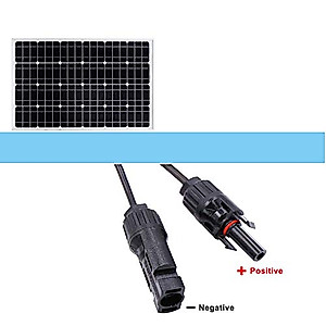 OUOU 10 AWG Solar Panel Extension Cable Wire Male Female Connector (Black) (10FT/3M)