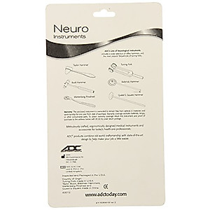 ADC Buck Neurological Hammer with Concealed Brush and Needle, Chrome-Plated Medical Instrument