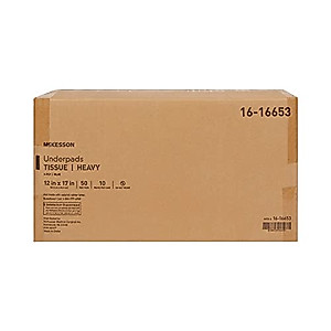 McKesson Medical Underpads, Heavy Absorbency 3-Ply Tissue, 12" x 17", 500 Count