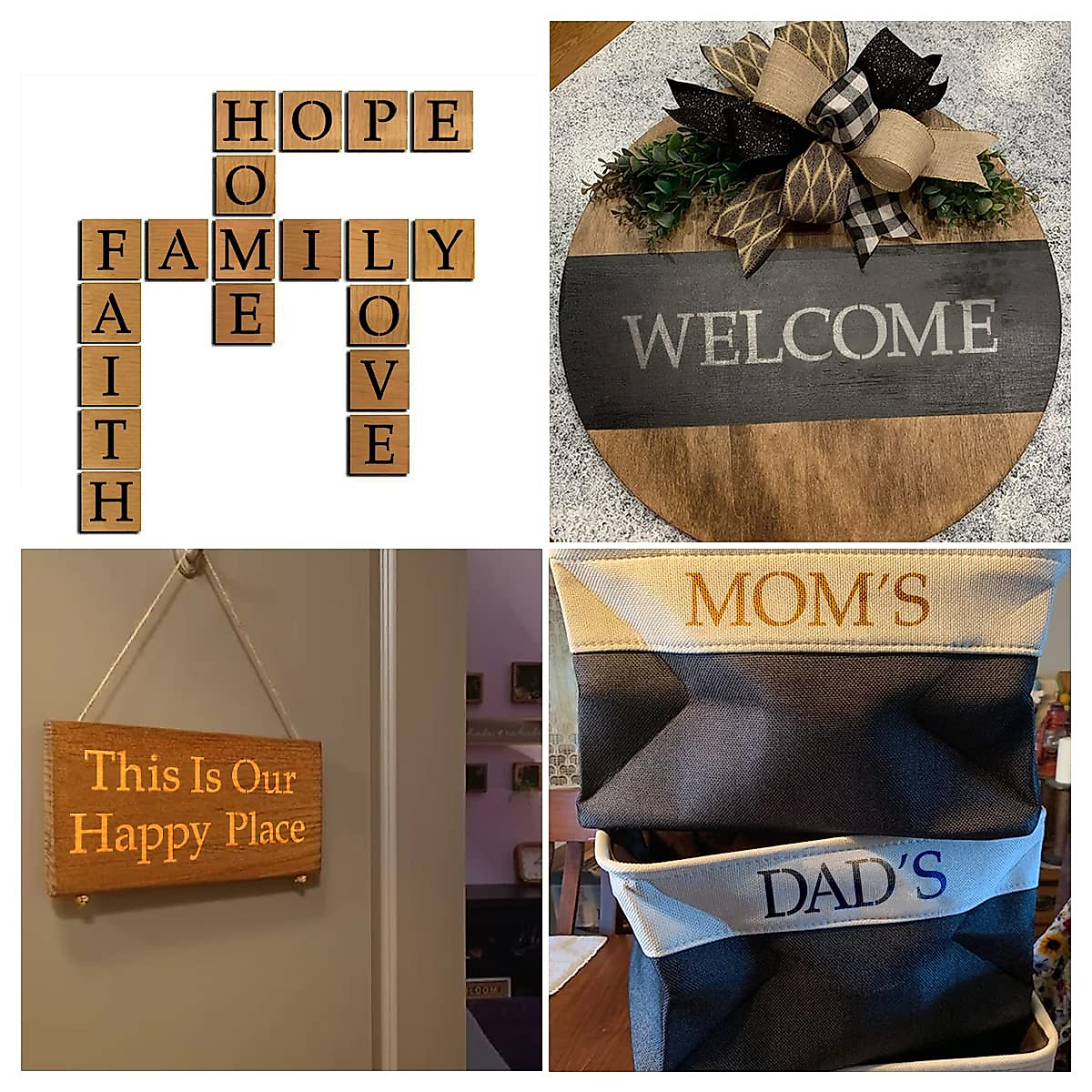 2 Inch Alphabet Letter Stencils for Painting - 70 Pack Letter and Number Stencil Templates with Signs for Painting on Wood, Reusable Letters and Numbers Stencils for Chalkboard Wood Signs & Wall Art