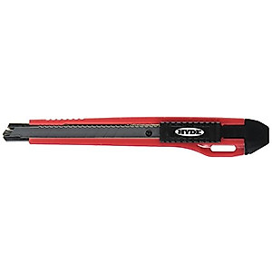 Hyde Tools 42045 Hyde Auto Utility Knife with 1-Piece Positive Lock, 9 Mm, Stainless Steel