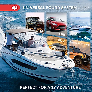 Pyle Wireless Bluetooth Marine Audio Stereo - Kit w/ Single DIN Universal Size Radio Receiver, Hands-Free Calling, 6.5" Waterproof Speakers, CD Player, MP3/USB/SD Readers & AM/FM Radio
