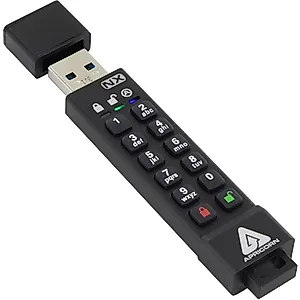 Apricorn Aegis Secure Key 3 NX 32GB 256-Bit Encrypted FIPS 140-2 Level 3 Validated Secure USB 3.0 Flash Drive, ASK3-NX-32GB, black