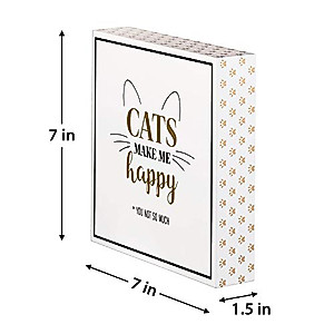 Lillian Rose Cat Lover Gift Sign with Funny Saying, 2"x7.5", White