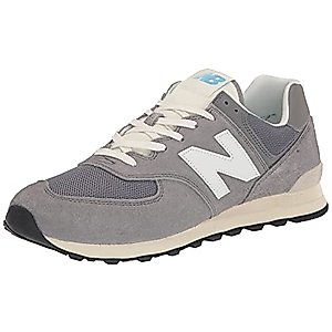 New Balance Men's 574-V2 Lace-up Sneaker, Grey/White, 12