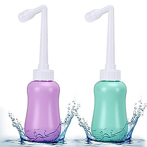GOLDEN DEER 2 Pack Peri Bottle for Postpartum Care for Perineal Recovery 12.7 OZ Purple&Turquoise