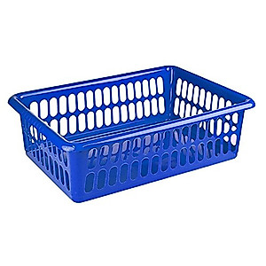 Zilpoo 6 Pack - Plastic Colored Storage Baskets, Paper, Office Supplies, Toys and Teacher Student Classroom Organization Bins, 15" x 10", Colorful