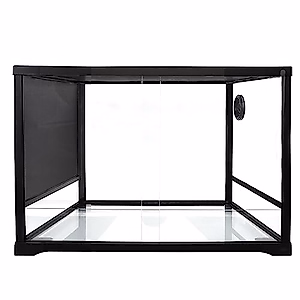 AIICIOO Reptile Glass Tank - 24 x 18 x 18 Inches Knock Down Full View Natural Terrarium for Chameleon Gecko Corn Snake Iguana & Lizard Aquarium