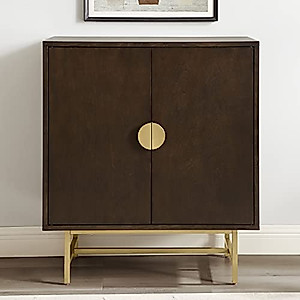 Crosley Furniture Blair Bar Cabinet, Dark Brown/Gold