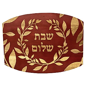 Rite Lite Challah Board with Etched Flower Design Shabbat Bread Board- Perfect Jewish Home Gift (Etched Flower Design)