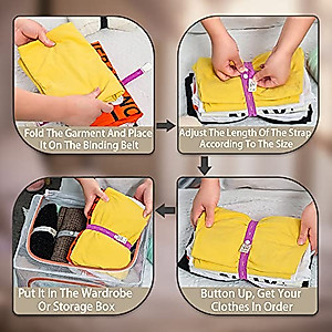 Clothing Storage Strap with Adjustable Button Elastic, Lazy Folding Clothes Storage, Organization Straps for Wardrobe, Travel, Camping (8)