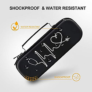 BOVKE Stethoscope Case for 3M Littmann Classic III, Lightweight II S.E, MDF Acoustica Deluxe Stethoscopes - Extra Room for Medical Bandage Scissors EMT Trauma Shear and LED Penlights, Black