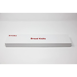 Ryori 8 Inch Serrated Bread Knife | German High Carbon Stainless Steel Blade Kitchen Knife with Ergonomic Olive Wood Handle | Serrated Knife for Home or Professional Use