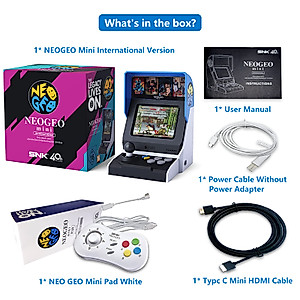 Neo Geo Mini International Arcade and White Game Pad Set [Included HDMI Cable], 40 Pre-Loaded Classic SNK Games:The KING of The FIGHTERS / METAL SLUG and More