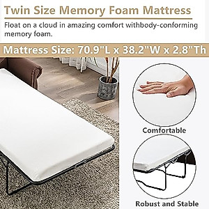 Gynsseh Loveseat Sleeper with Mattress, Breathable Linen Pull Out Couch with Memory Foam Mattress, 2-in-1 Convertible Loveseat Sleeper Pull Out Bed for Living Room Bedroom (S1-Brown)