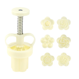 HNGSON Cookie Mold Cookie Stamps 6pcs,Adjustable Cookie Cake Mold 30g Cake Molder Dessert Biscuit Maker Decor Pastry Tool