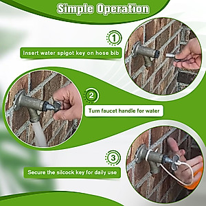 Enhon 6 Pack 5/16 in Sillcock Water Key Compatible with Danco 80132, Water Spigot Key, Square Stem Outdoor Faucet Handle Fits 8x8mm Square Broach Water Shut Off Key Valves Outdoor Hose Faucet Valve