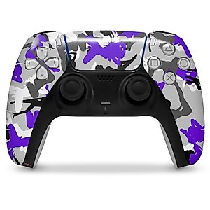 WraptorSkinz Skin Wrap compatible with Sony PS5 DualSense Controller Sexy Girl Silhouette Camo Purple (CONTROLLER NOT INCLUDED)