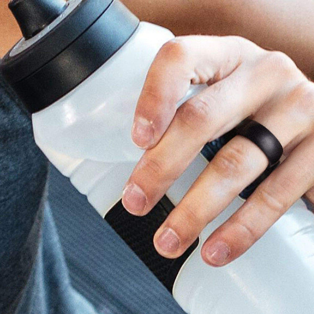 ROQ Silicone Rubber Wedding Ring for Men, Comfort Fit, Breathable Rubber Engagement Band, Men's Wedding Band, 8mm Wide 2mm Thick, Dome Solid, 4 Pack, Black, Size 11