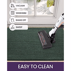 DEXI Door Mat Entryway Doormat Front Entrance Non-Slip Low Profile Washable for Inside Entry 23.5"x35.5",Sea Green