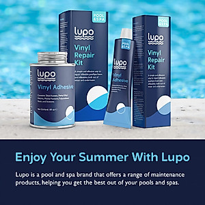 Lupo 4 fl. oz. 15 Piece Heavy Duty Vinyl Repair Kit for Above Ground Swimming Pool Liners, Hot Tubs, Inflatables, Air Beds (Repair Patches, Glue and Application Tool)